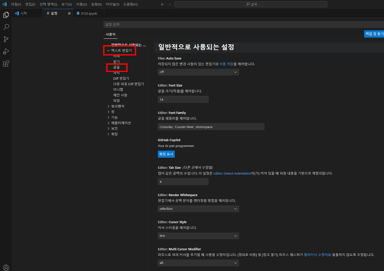 [VS Code] visual studio code 폰트 바꾸기 :: D2 coding로 설정하는 방법
