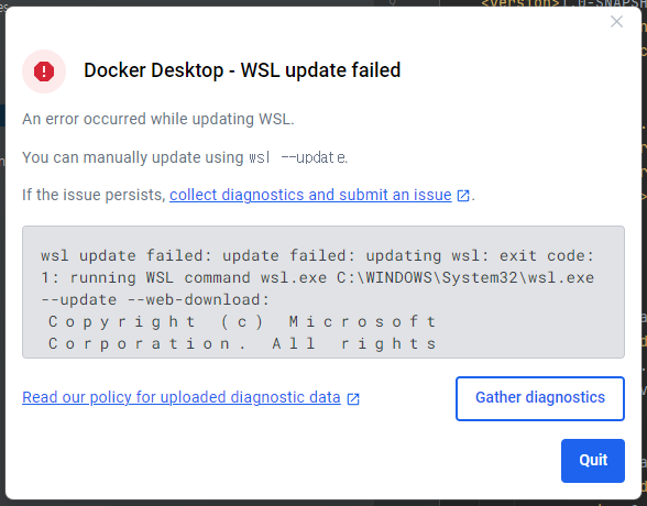 [Docker] Desktop - WSL update failed 에러 해결 (win11)