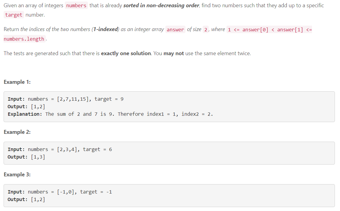 [LeetCode] Two Sum II - Two Pointer :: JJJ