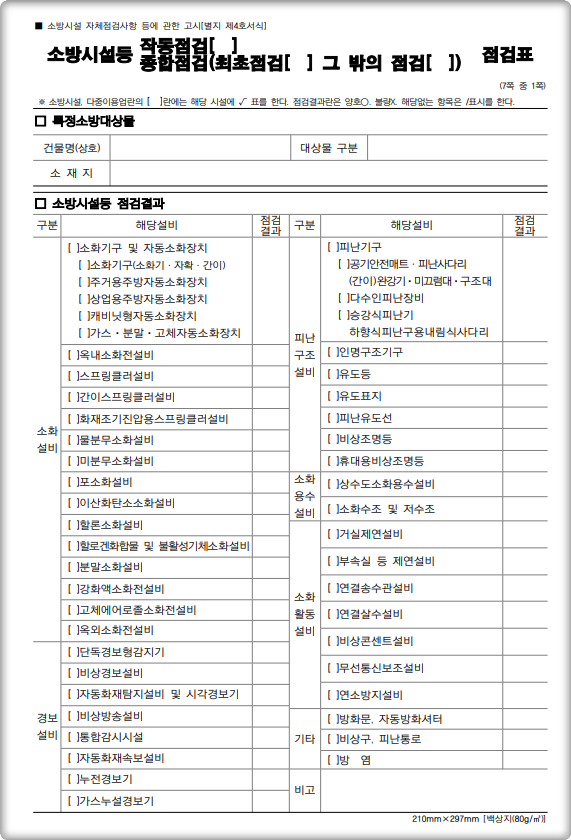 소방 작동점검 결과 보고서 작성 및 인터넷 제출방법 미실시 벌금 1천만원