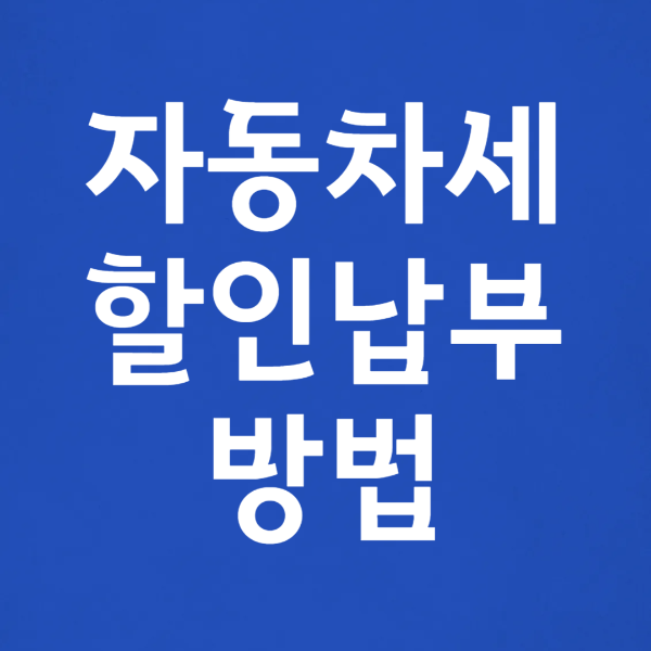 2025 자동차세 연납 신청 할인 납부기간 조회 계산기 활용법