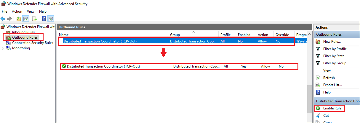 MS SQL Database, SQLNCLI11 분산 트랜잭션 오류
