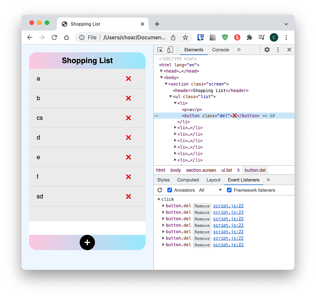 Js Event Listener Example
