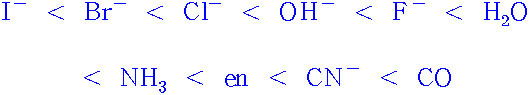 [CoCl6]^4-, [Co(CN)6]^4-, [Co(H2O)6]^2+, [Co(NH3)6]^2+ 수용액의 색깔