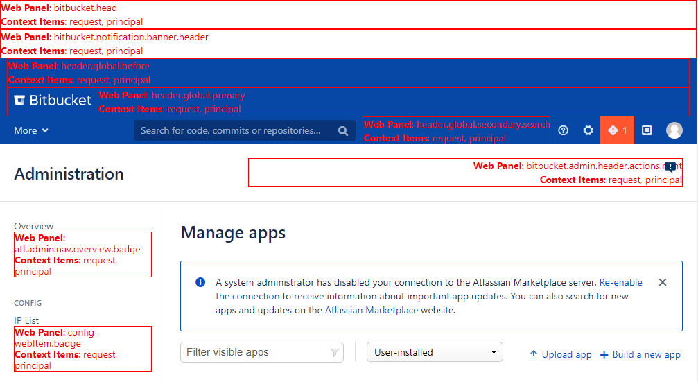 Plugin 코드에서 Bitbucket Admin 페이지에 메뉴 추가하기