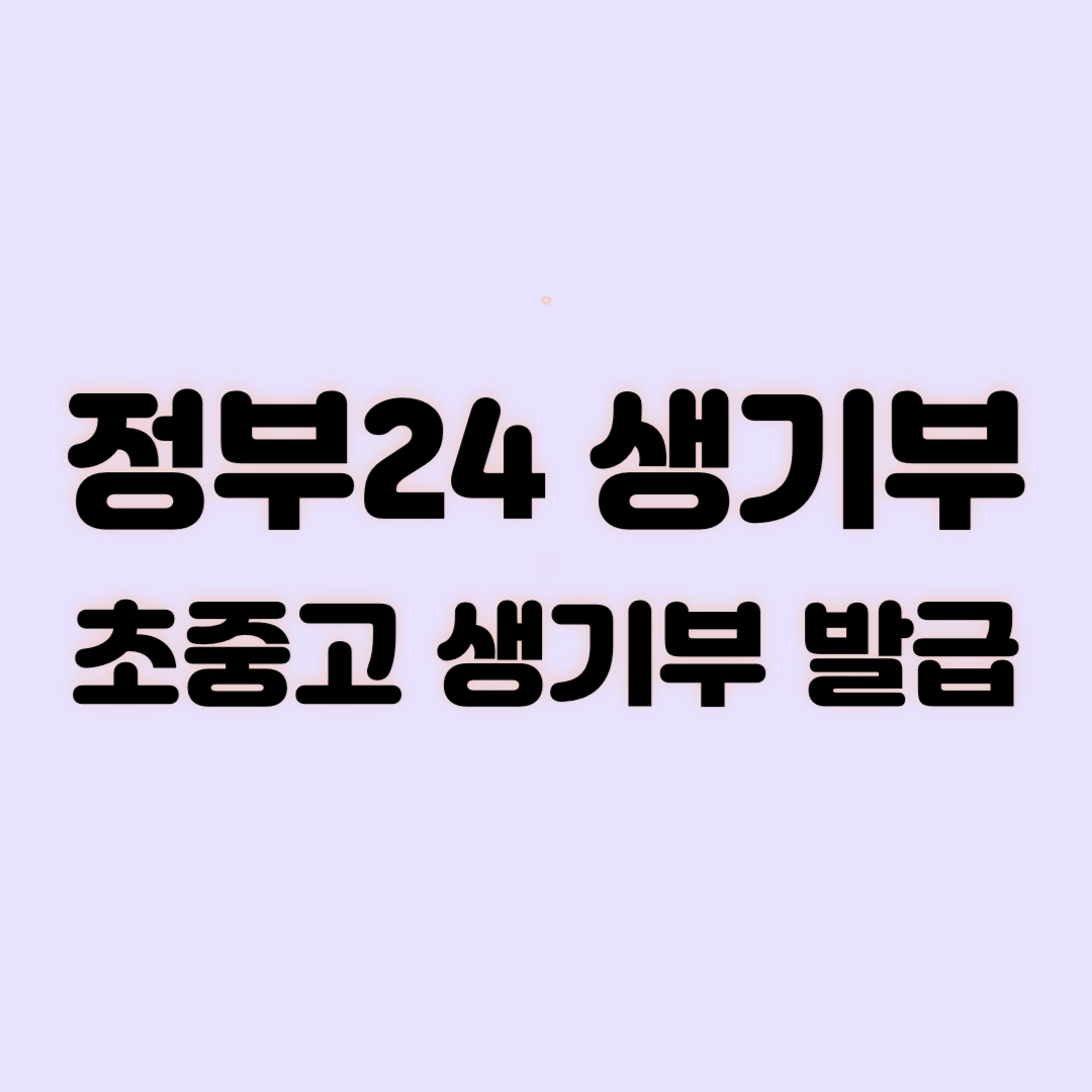 정부24 생기부 조회 초등학교 중학교 고등학교 생활기록부 발급 및 조회 쉽게하기