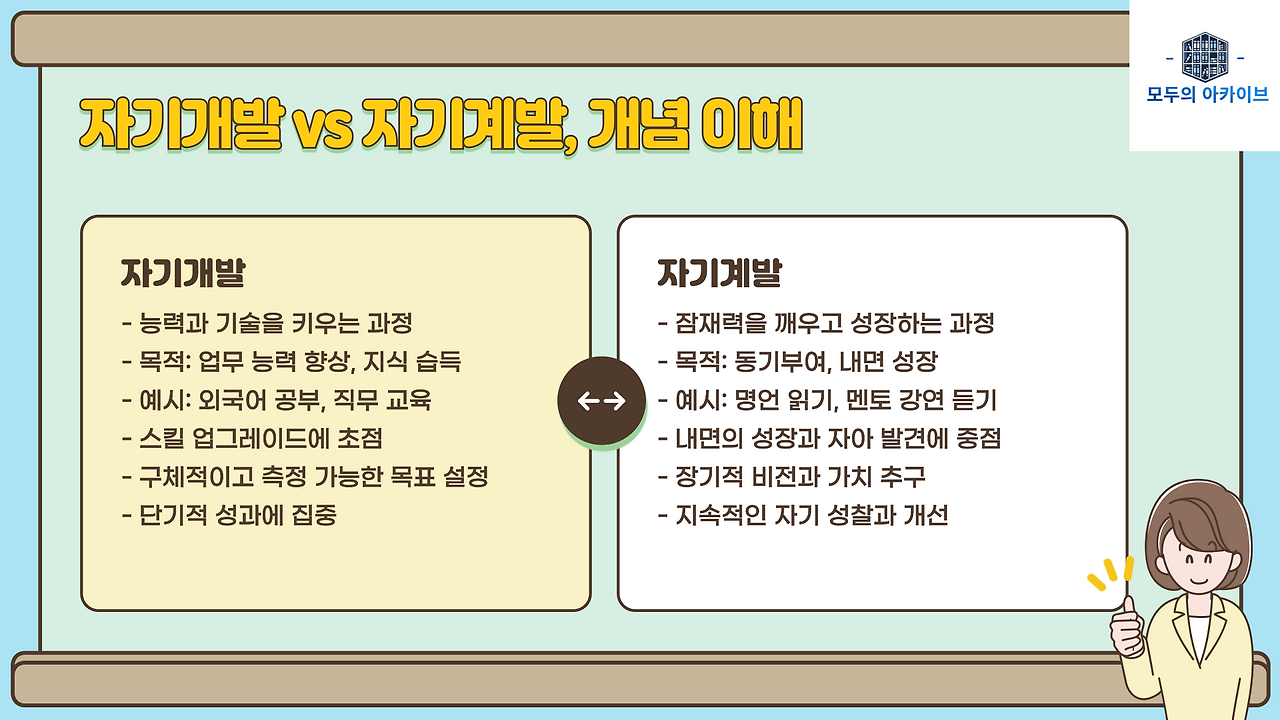 자기개발 Vs 자기계발 차이 헷갈리면 이거 보고 끝내세요