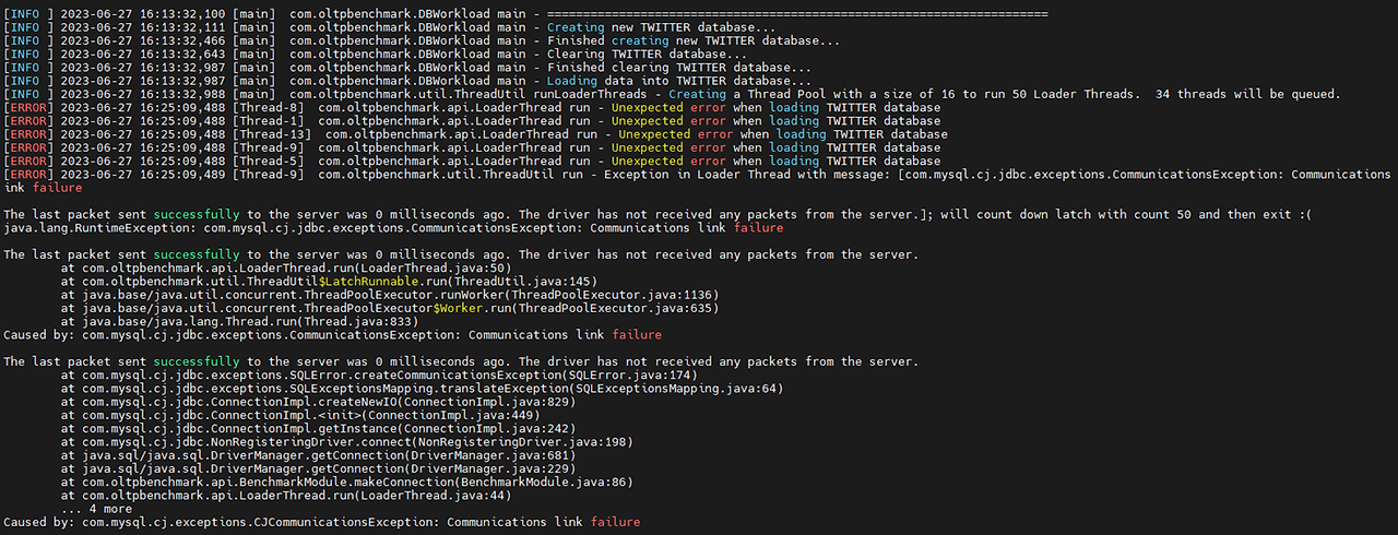 에러 해결 The Last Packet Sent Successfully To The Server Was 0 Milliseconds Ago The Driver Has