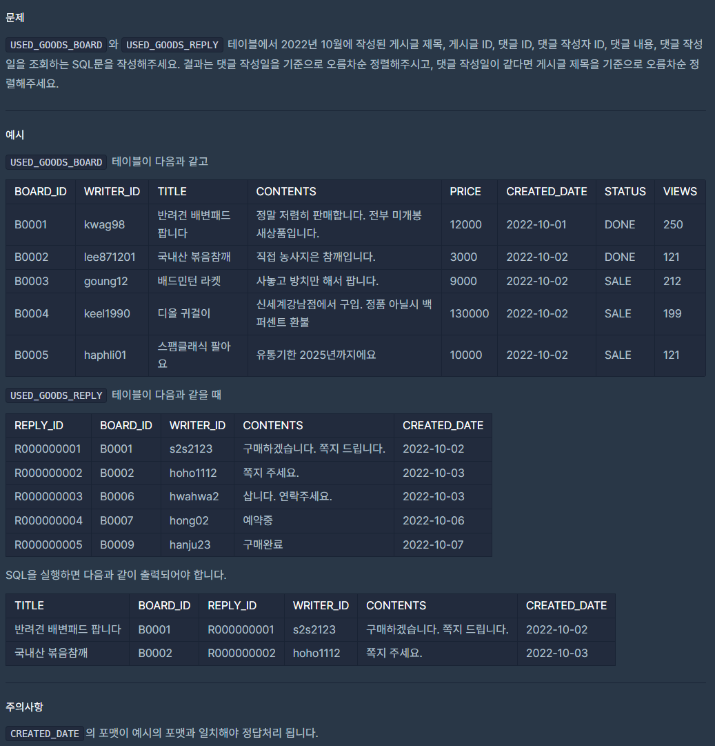 조건에 부합하는 중고거래 댓글 조회하기 겟또da제 