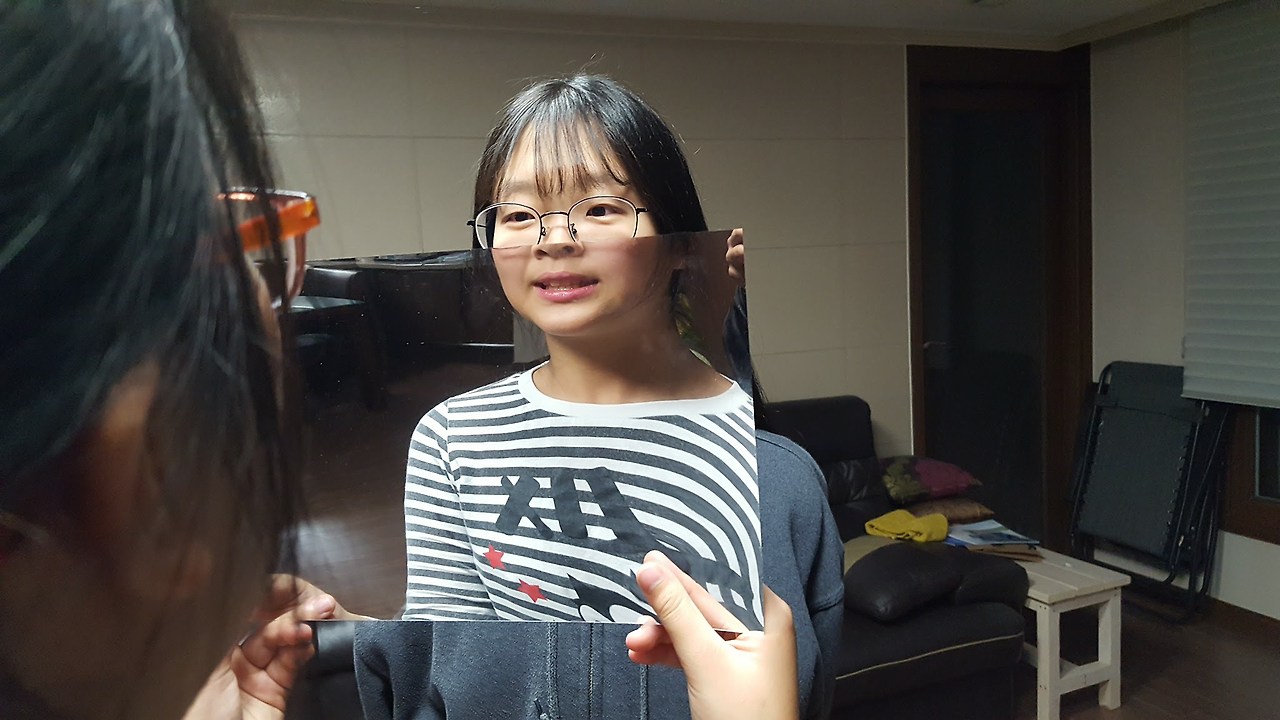 거울반사 실험 얼굴 합성하기 놀이