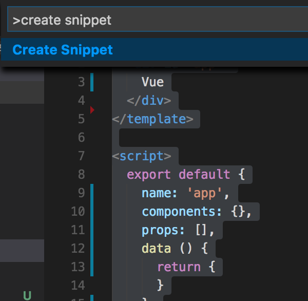 snippet in vscode