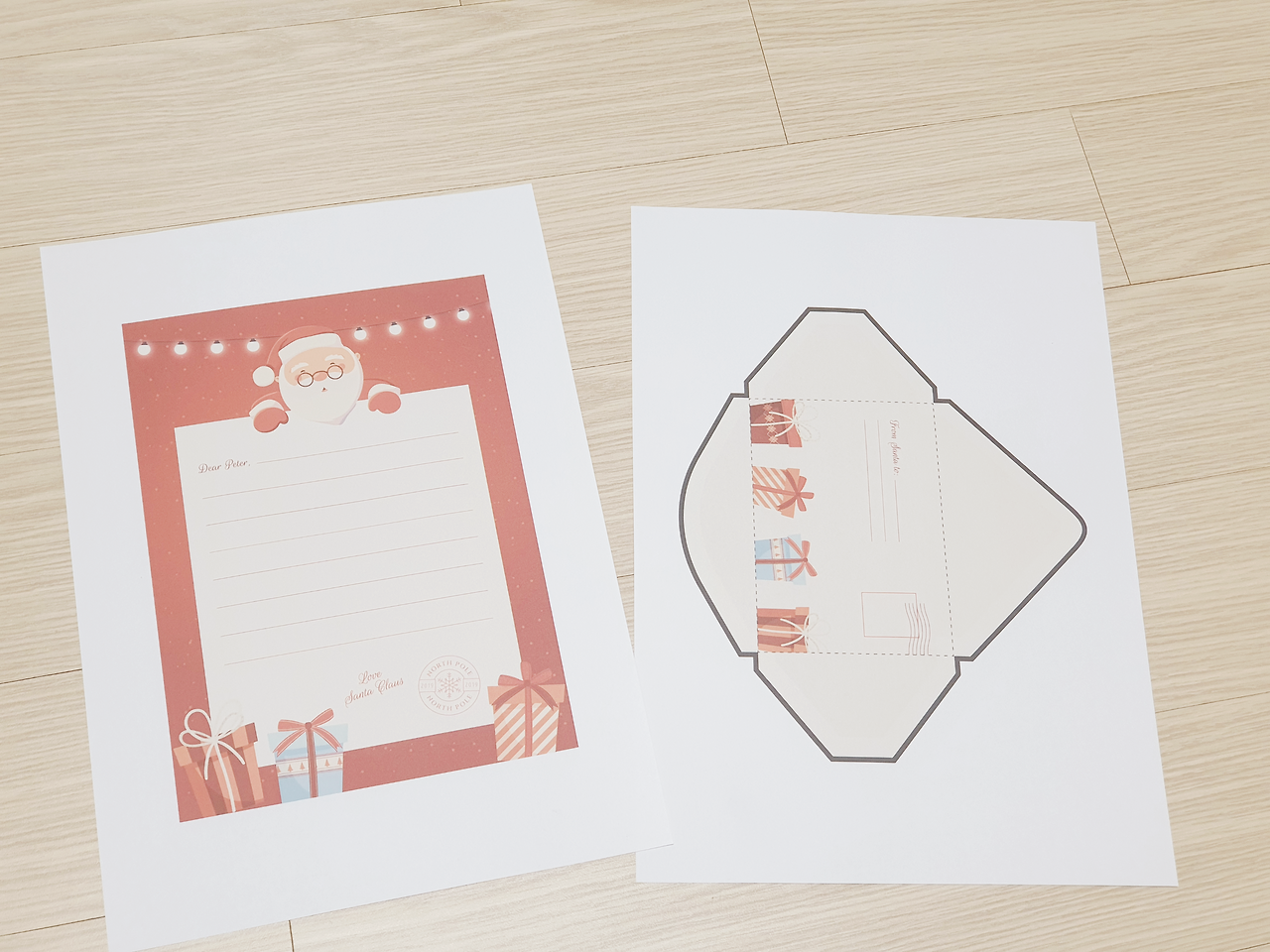 크리스마스 편지지 봉투 엽서 카드 Diy 만들기 무료 프린트 도안 다운로드