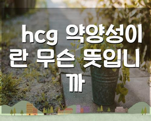 Hcg 약양성이란 무슨 뜻입니까
