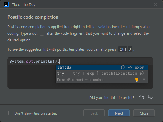 [Tip of the Day] IntelliJ : Postfix code completion