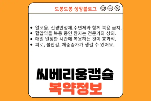 씨베리움캡슐 편두통 및 어지럼증 완화 효과와 복용법