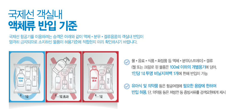 항공 기내 반입가능 물품 및 위탁수화물 반입가능 혹은 금지물품 정보 안내