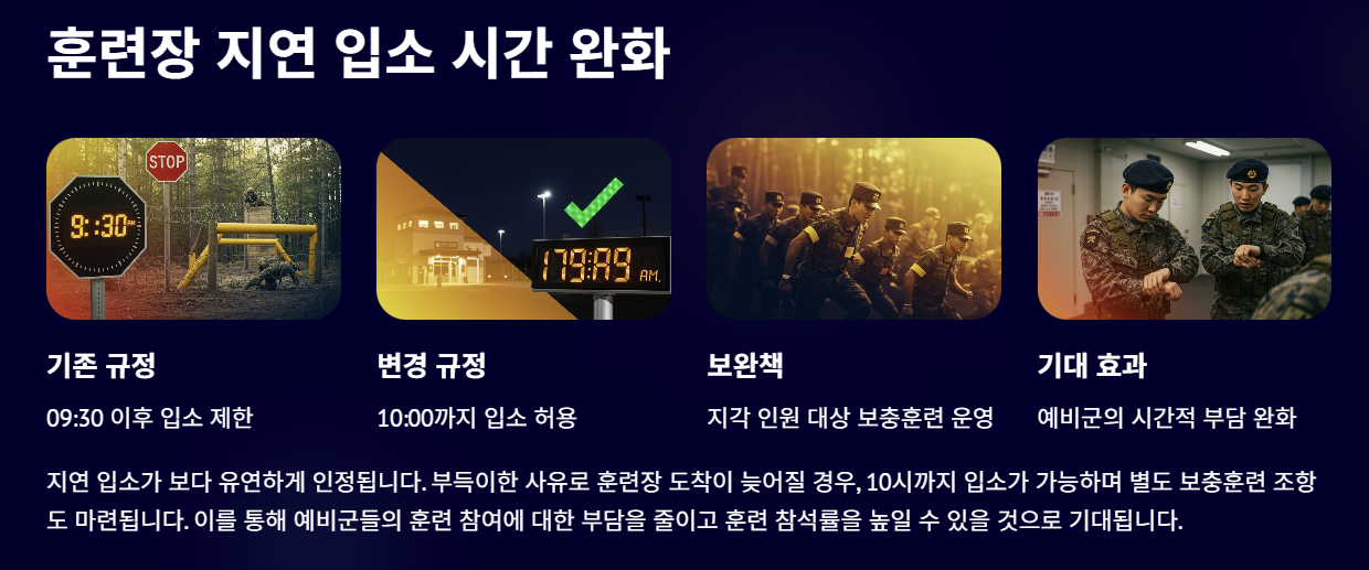 2025년 예비군 훈련 제도 개편 총정리｜훈련비·신청방법·문화혜택까지 완벽 가이드