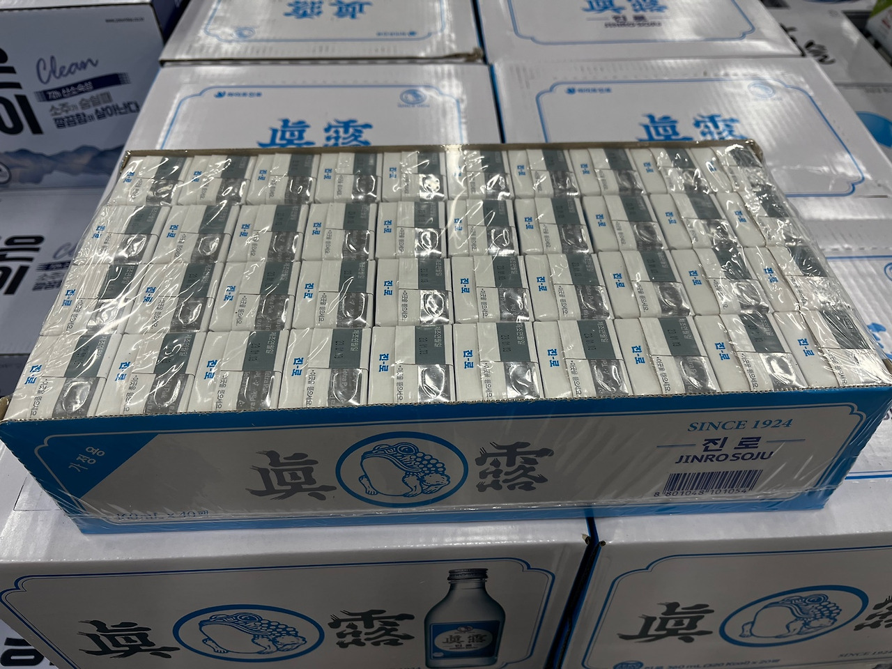 대형마트 팩소주 200ml 페트병 소주 한 박스 가격 용량 도수 종류 안내진로 참이슬 처음처럼 좋은데이