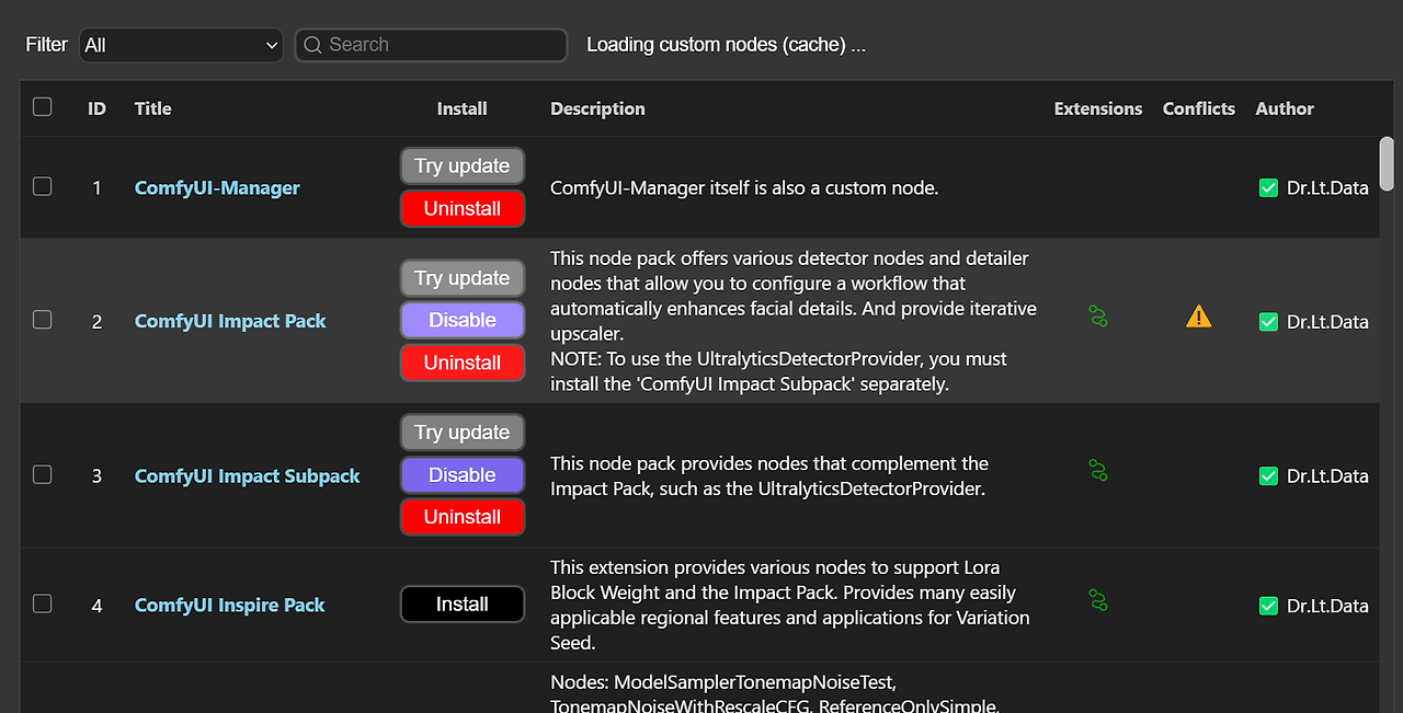 ComfyUI 설치 및 사용, 추천 커스텀 노드, 워크플로우