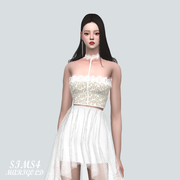 [Sims4 CC] PP Lace Tube Top_PP 레이스 튜브탑_여자 의상