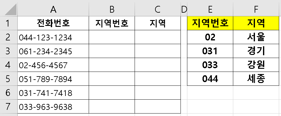 초코바 엑셀 Switch 함수
