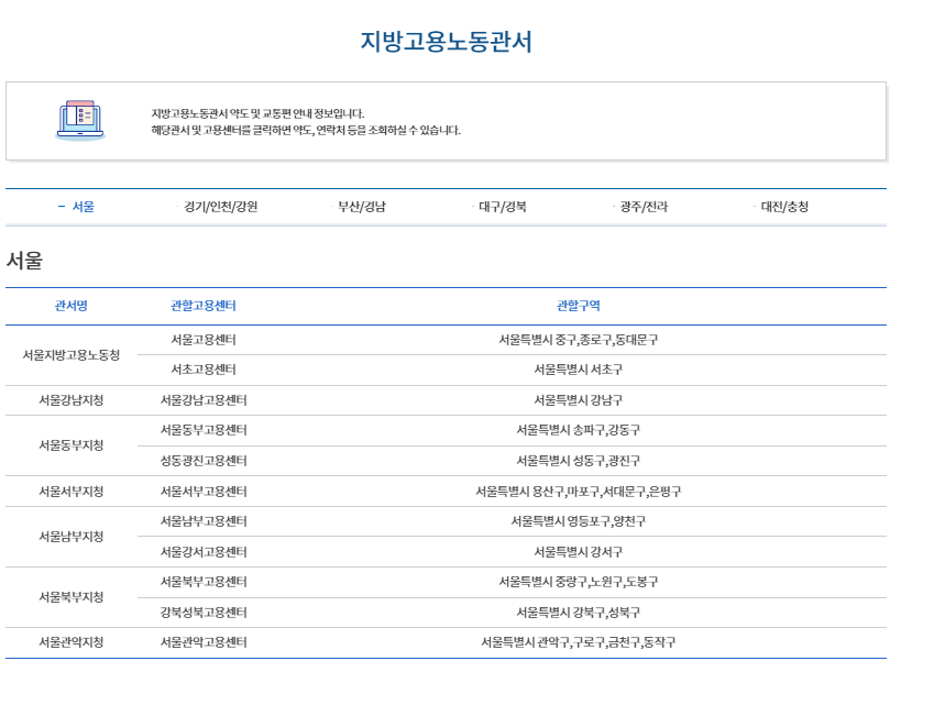 고용노동부 홈페이지 바로가기