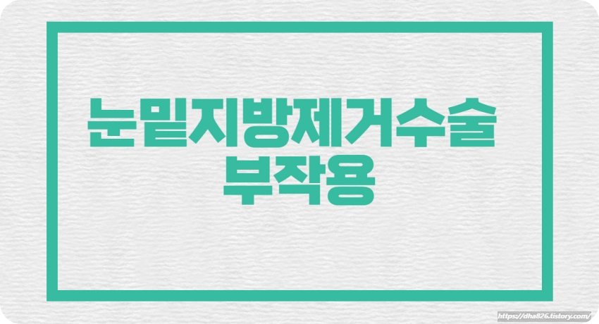 눈밑지방제거수술 부작용과 의료사고 대처 안기자 의료판례
