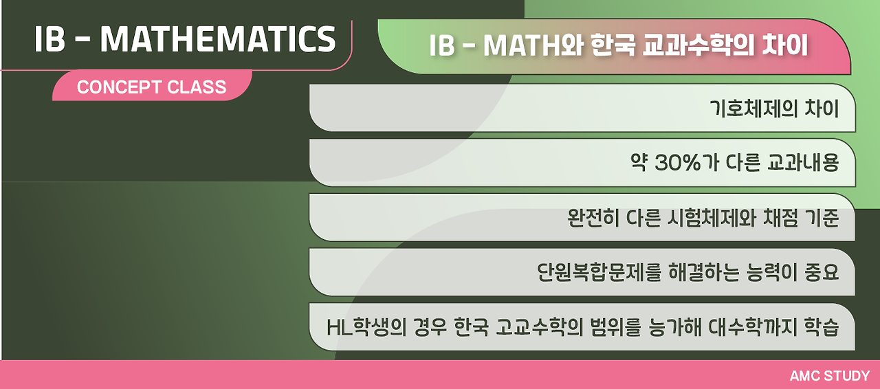 IB math / IB SL / 영국수학학원 / IB HL / IB MATHMATICS 특강