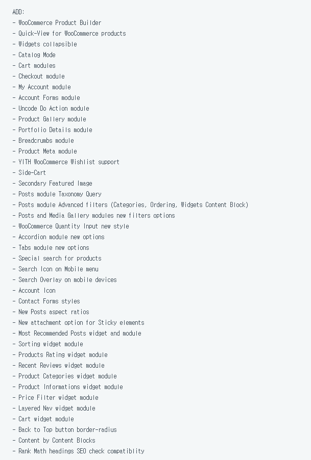 우커머스가 강화된 Uncode (2.3.0)가 릴리즈 되었습니다. | 쇼타임의 Paper Block