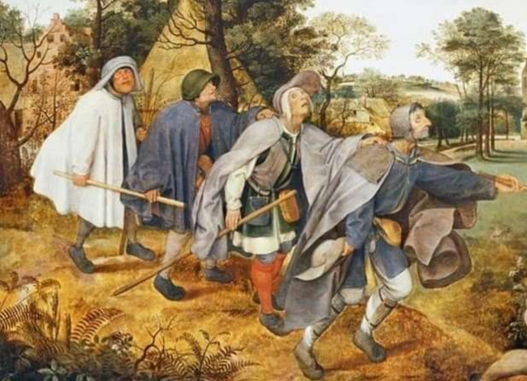 윤영찬 사태 그림 속 인간 이야기 中 맹인이 맹인을 인도하는 우화