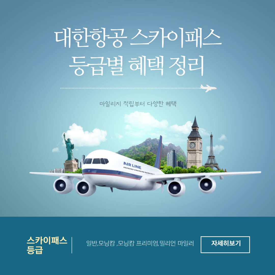 대한항공 스카이패스 회원 등급별 혜택 알아보기