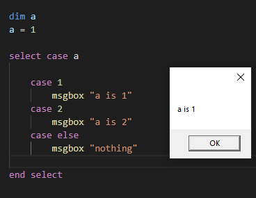 [Visual Basic] 비주얼베이직 스크립트 (VBScript) 기초 문법 (if문, for문, foreach문, case문 ...