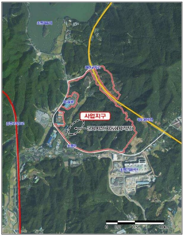 충북 진천 초평산업단지 조성 사업 토지이용계획도 업종별 배치 계획