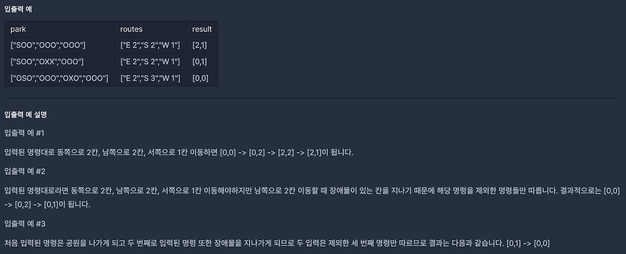 [Programmers] Lv1. 공원산책(kotlin) :: wonseok.log