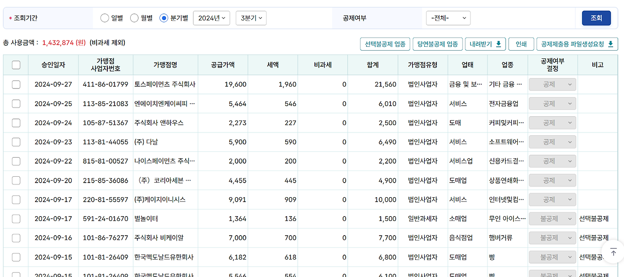 홈택스에서 부가가치세 신고하기 매입 신용카드 사용내역 등록 및 확인 요령