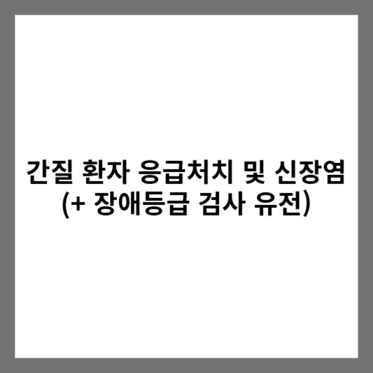 간질 환자 응급처치 및 신장염 장애등급 검사 유전