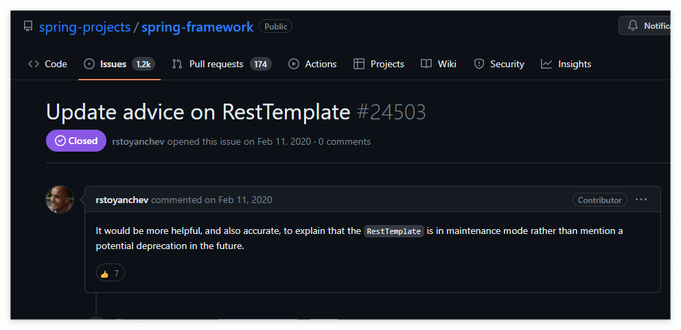 [Spring] RestTemplate Deprecated의 진실