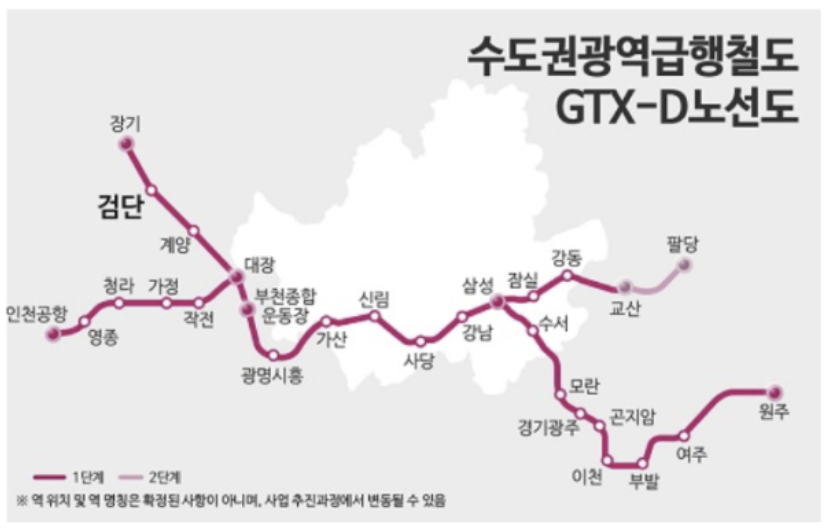 Gtx D 노선도 개통 언제될까