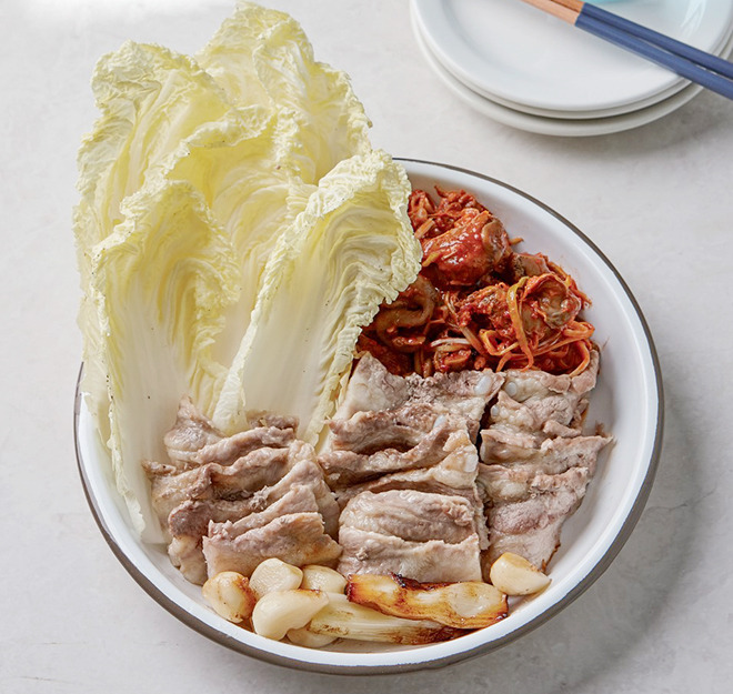 안샘의 저염식 요리 들깨삼겹살과 참외쌈장 And 골뱅이무침과 삼겹살수육