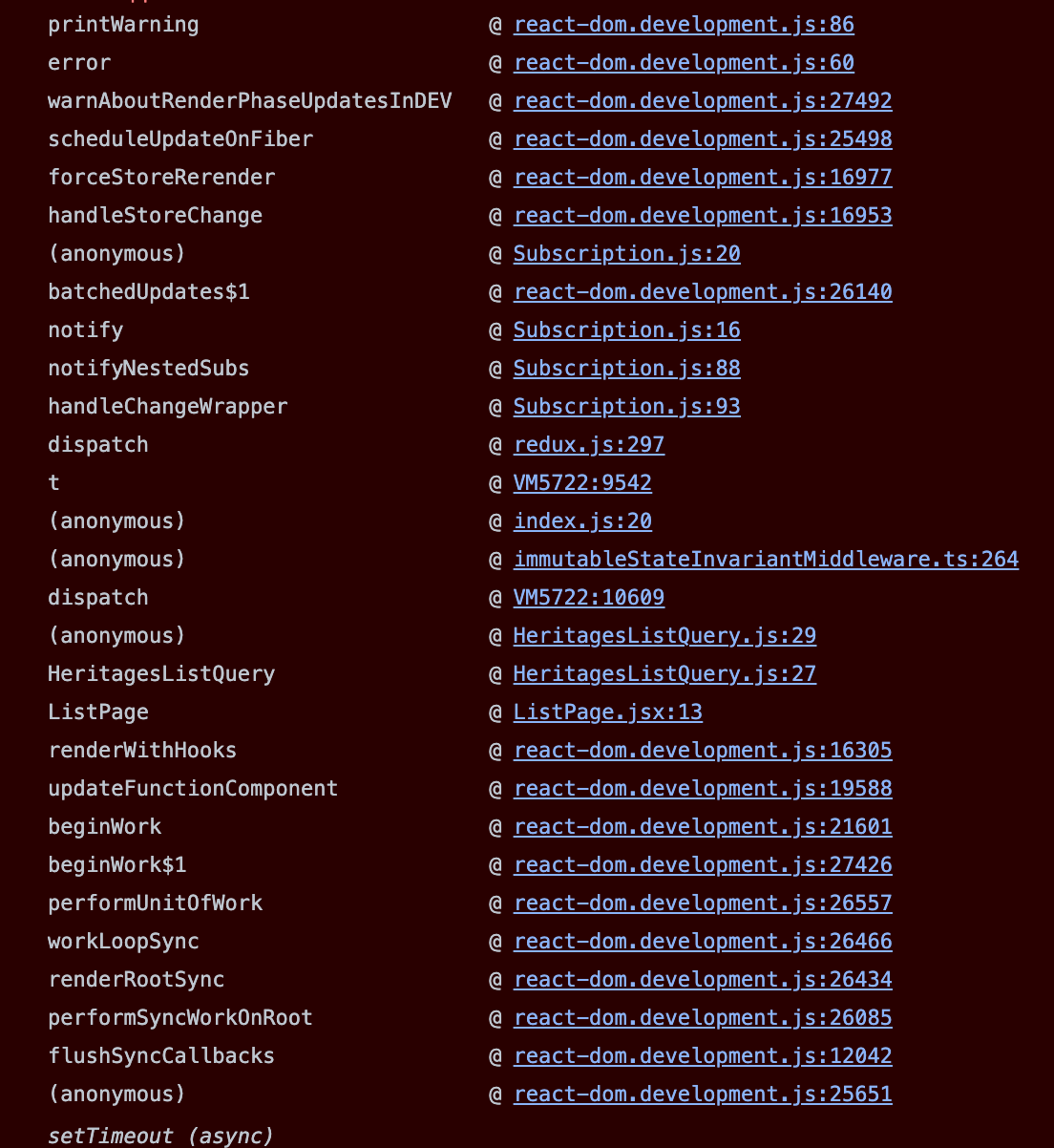 [TIL] 2023_07_24: Cannot update a component (`HeritagesTable`) while rendering a different ...