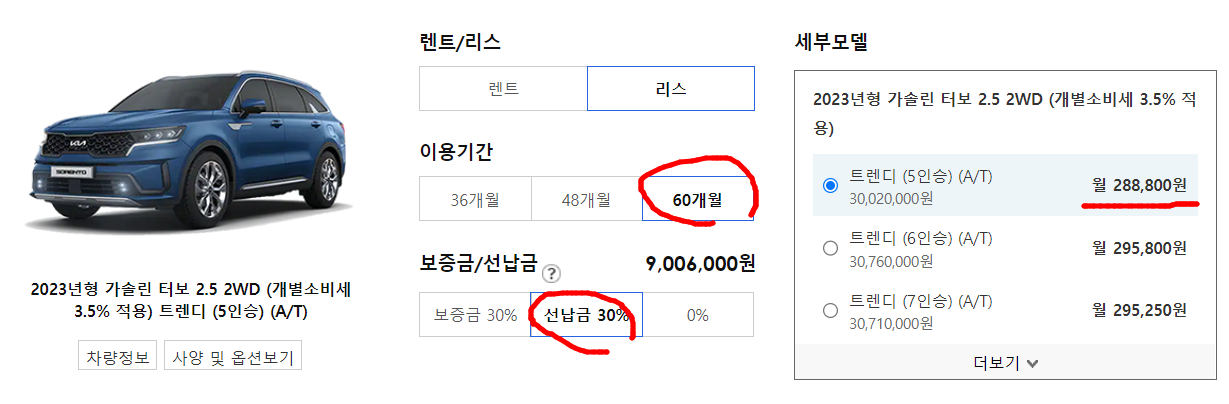 자동차 리스 100 이해해보자 뜻 용어 반납 Vs 인수 중고차 시세표