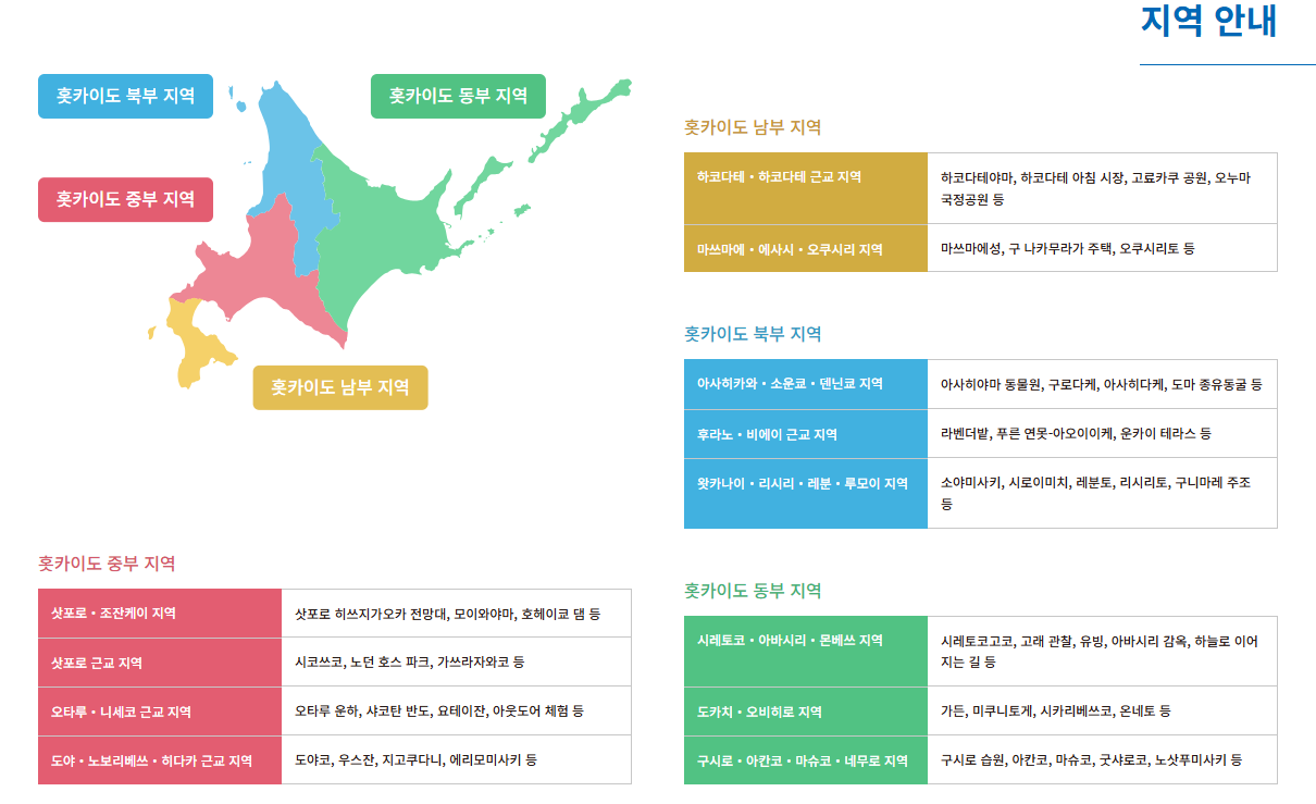 일본 홋카이도 여행: 지도, 날씨 안내, 북해도 여행