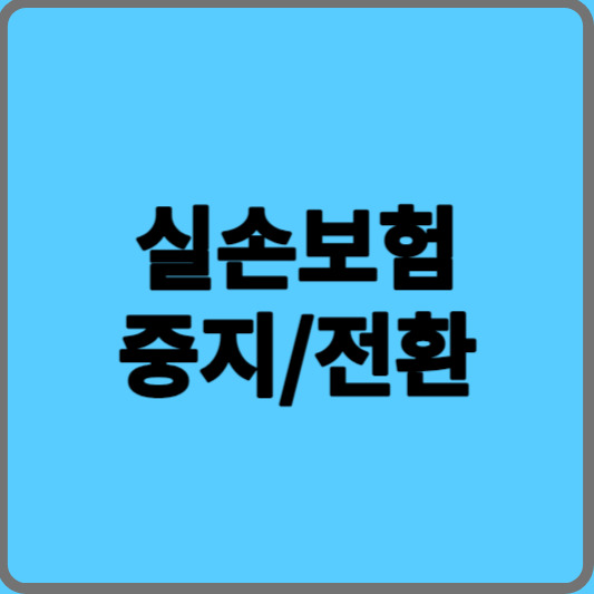 실비보험 실손보험 중지와 전환 방법