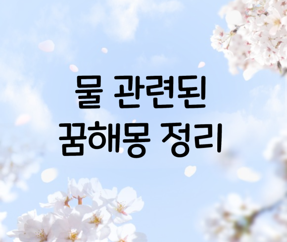 물 꿈해몽 맑은 물 마시는맞는물새는 꿈 집에 물이 차는넘치는 물에 빠지는잠기는 꿈 풀이