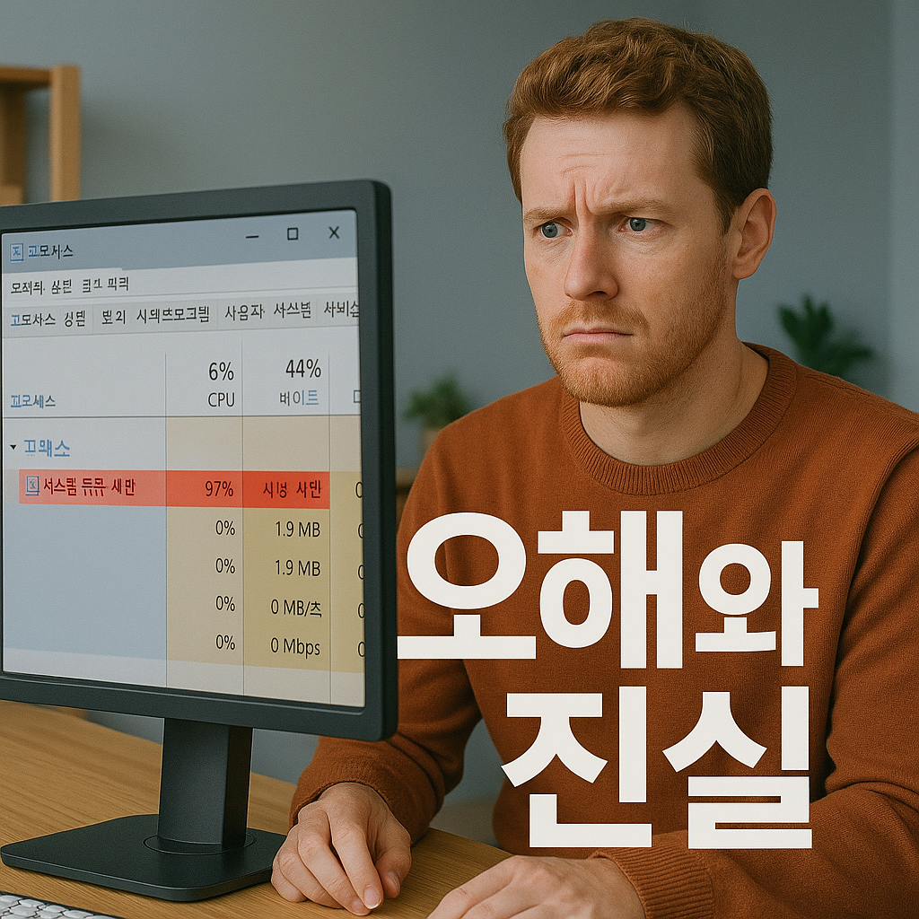'시스템 유휴 시간 프로세스' CPU 99%? 진짜 과부하 원인과 해결 방법 총정리!