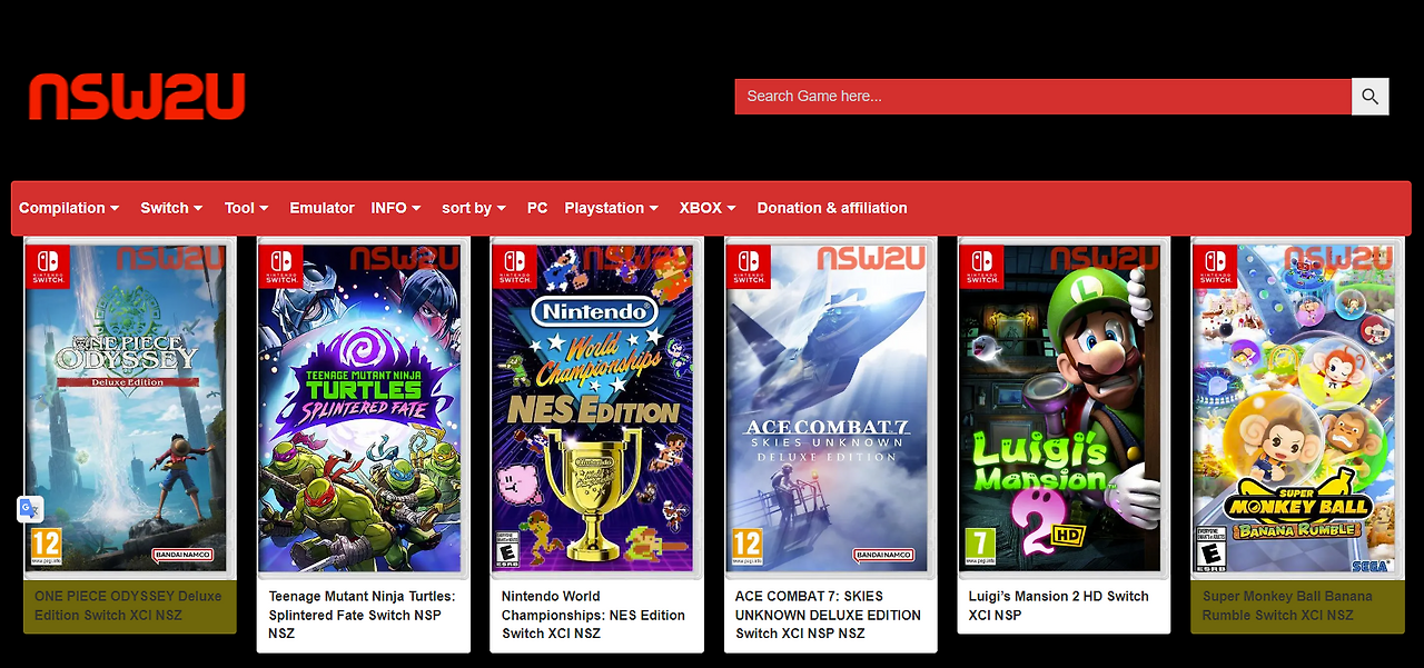 스위치 롬 다운로드 사이트 모음 Switch NSP/NSW/XCI