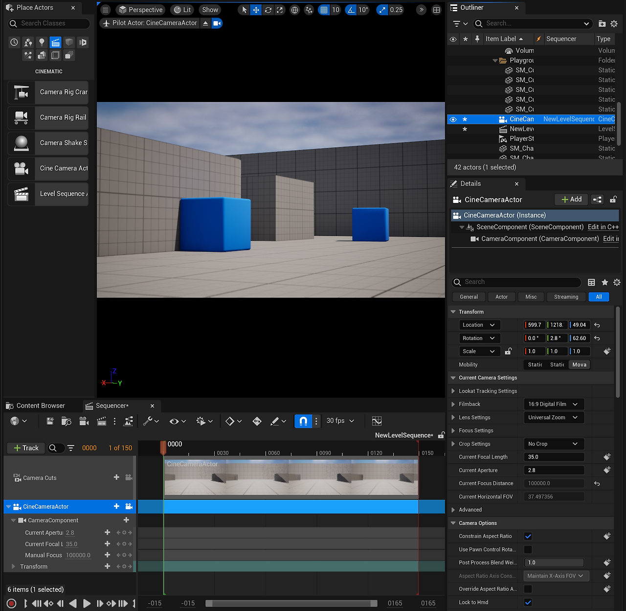 [기초] 언리얼 엔진5 카메라 시퀀서 (Camera Sequencer)