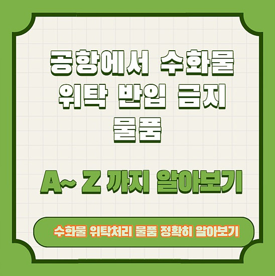 꼭 알아두어야 할 여행 정보 공항 위탁 수화물 금지 물품 알아보기 공항여기