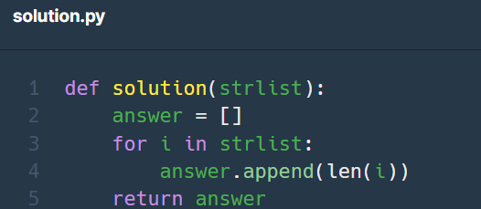 [프로그래머스] Lv.0 /배열 원소의 길이 (파이썬/Python)