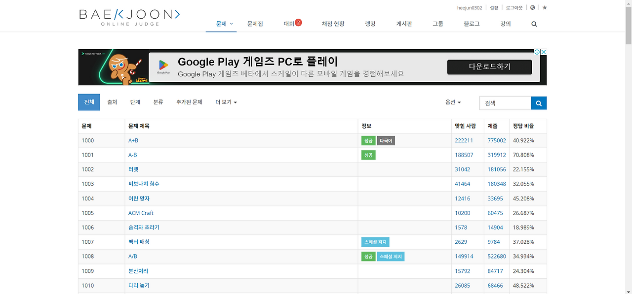 백준(Baekjoon) 사이트 활용방법 알아보기